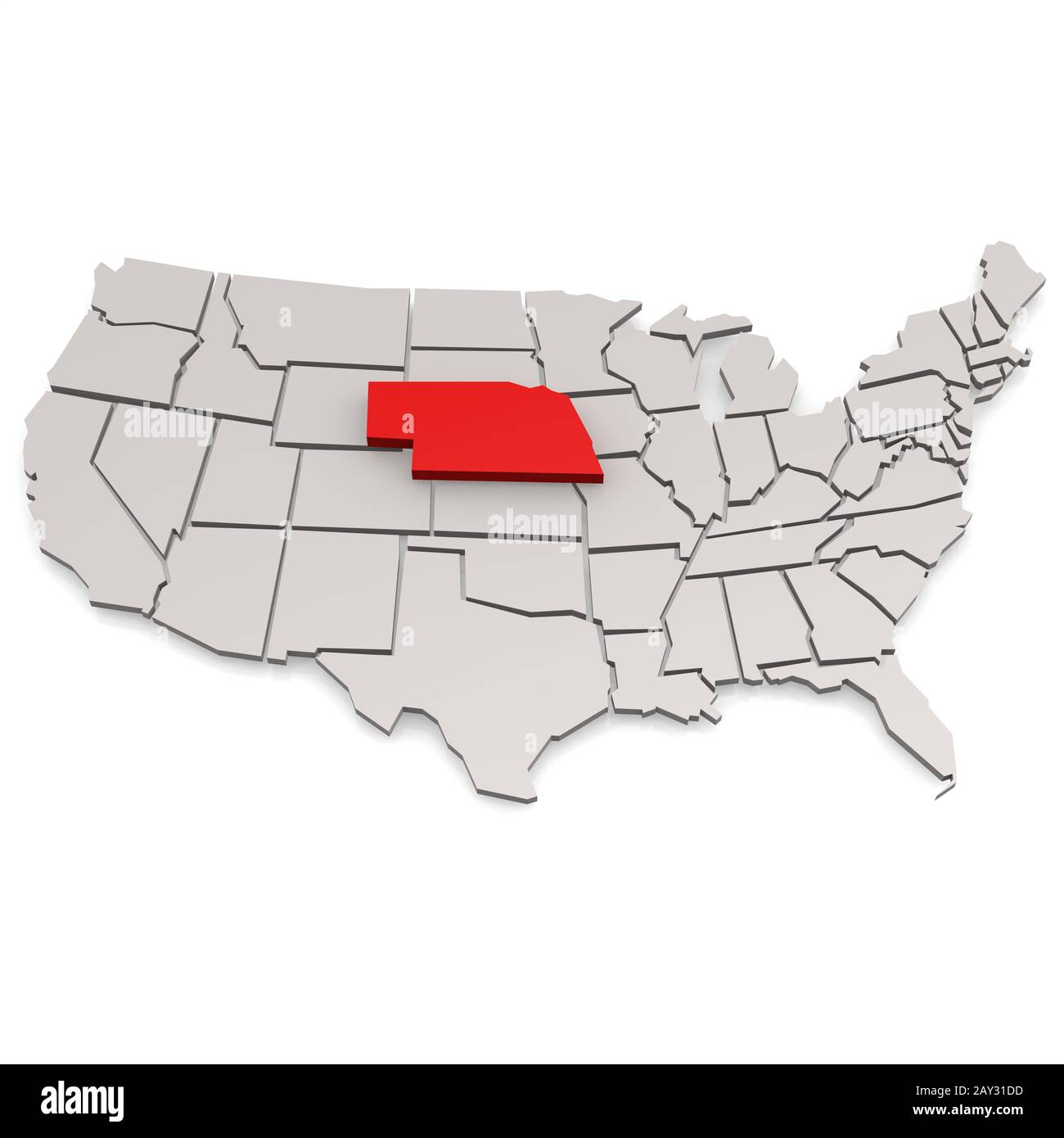 Nebraska map Cut Out Stock Images & Pictures - Alamy