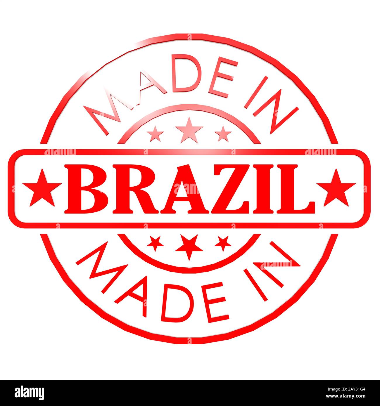 Made in Brazil red seal Stock Photo - Alamy