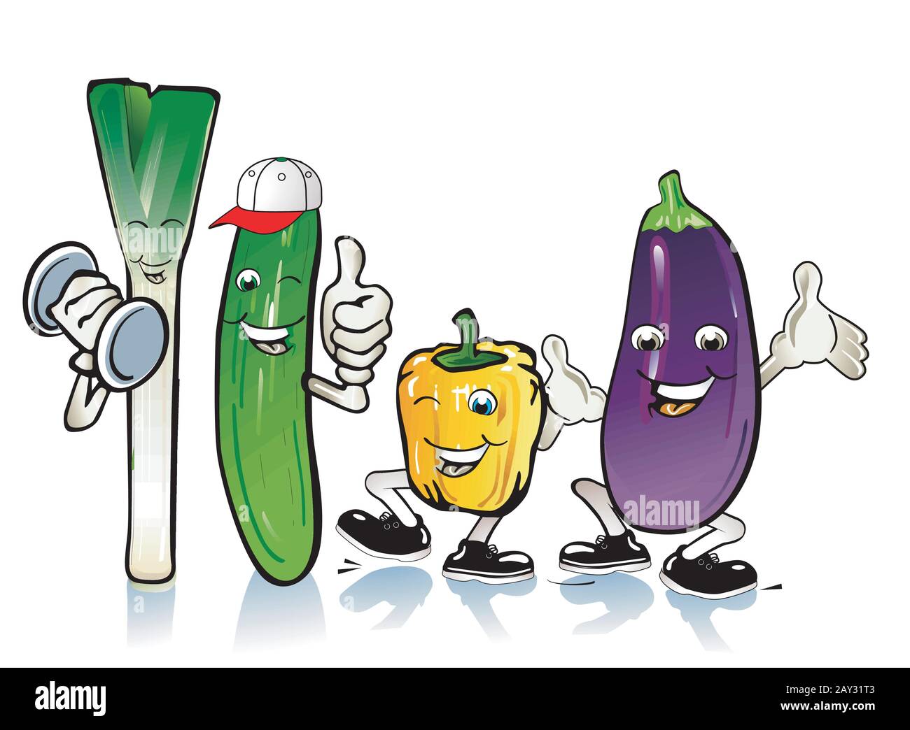 Happy vegetables collection - vector illustration Stock Vector Image ...