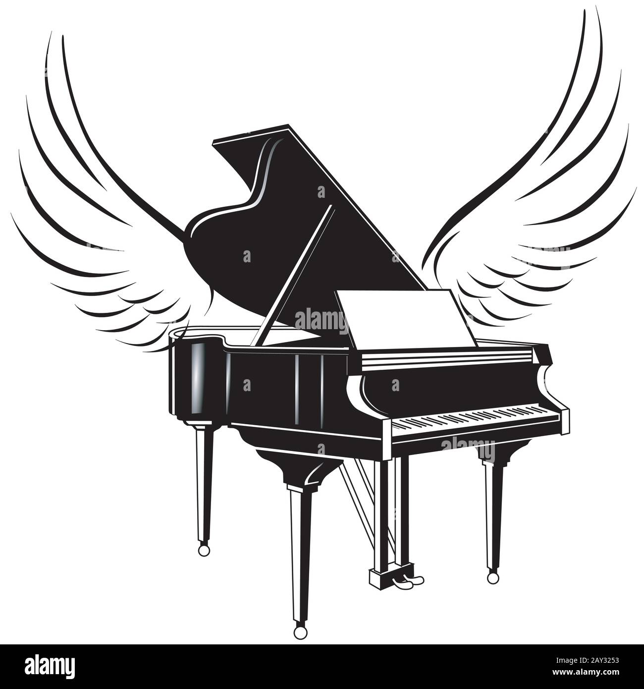 Concert grand piano isolated on white background Stock Vector Image ...