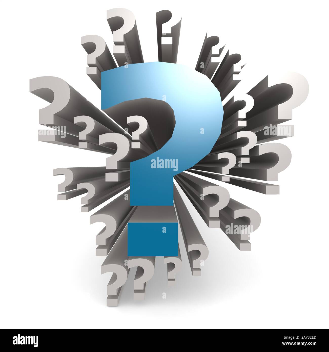 Blue question mark Stock Photo - Alamy