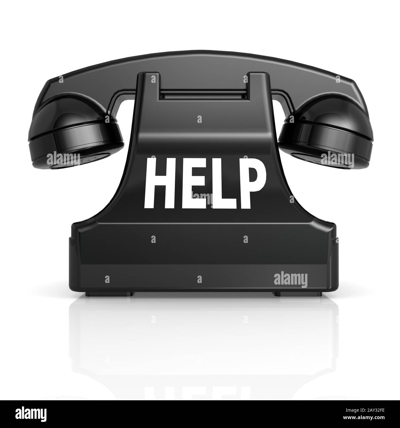 Black help phone Stock Photo - Alamy