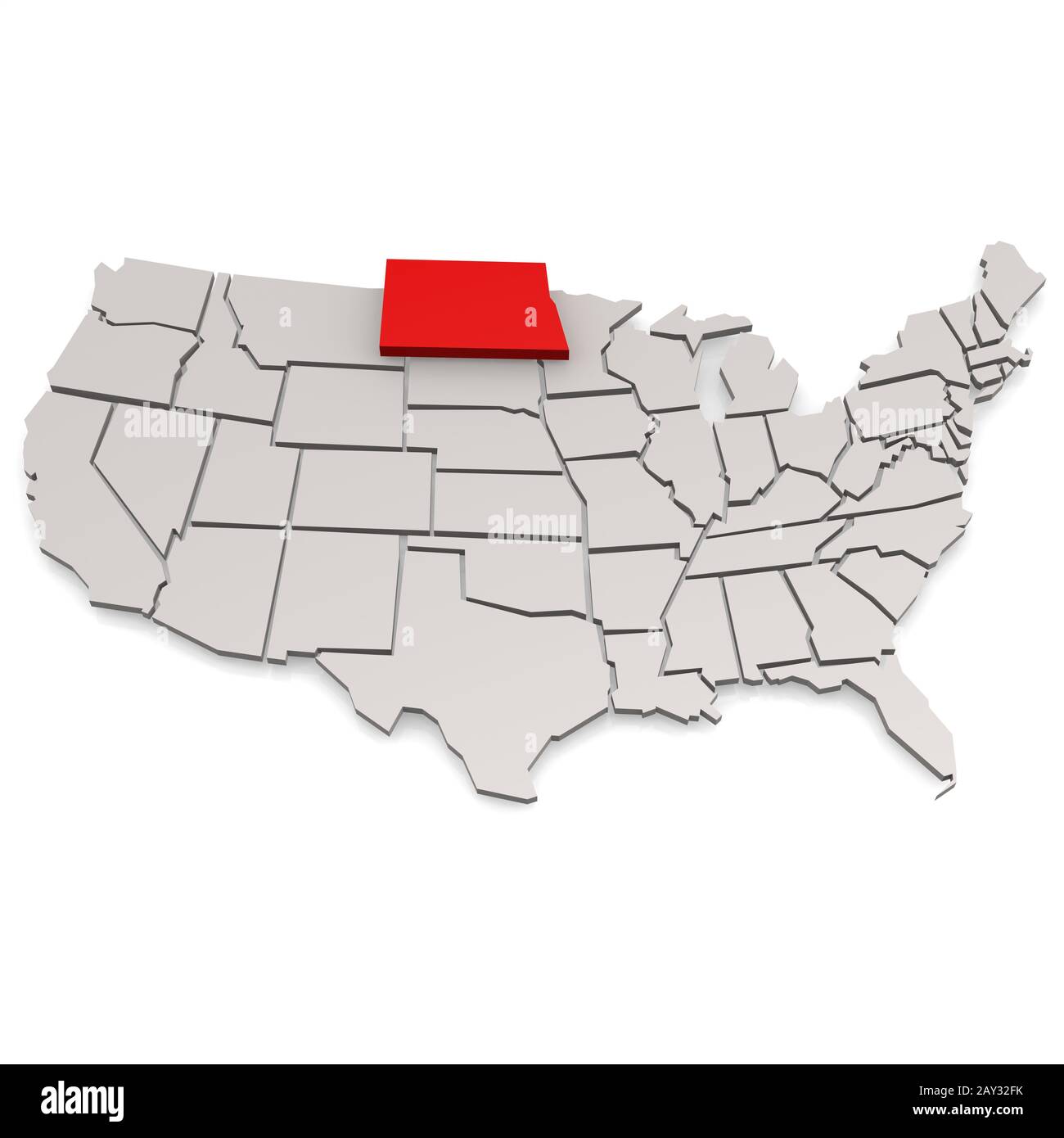 North Dakota map Stock Photo - Alamy