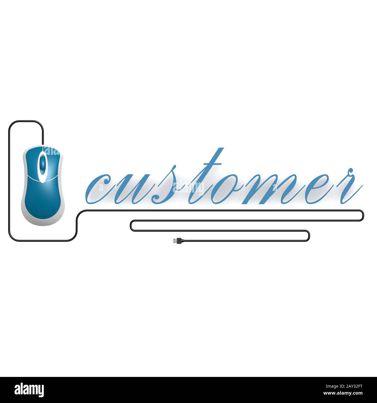 Customer word with computer mouse Stock Photo - Alamy