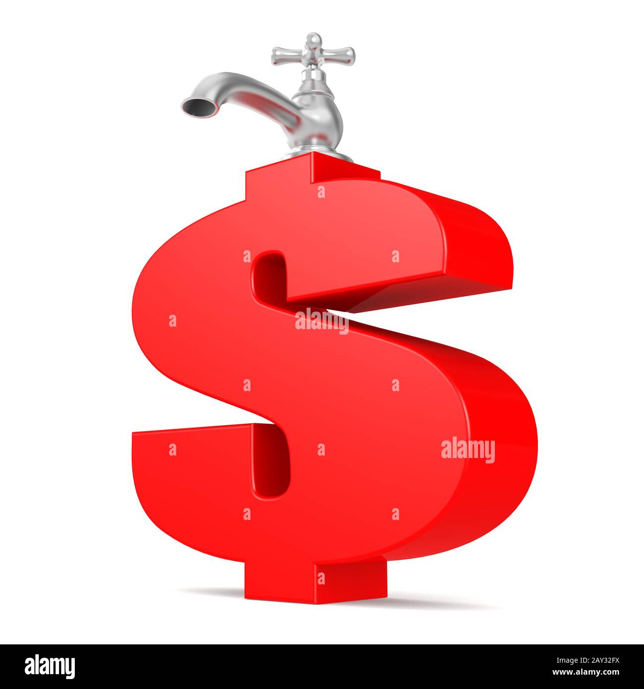 Water tap with red dollar sign Stock Photo - Alamy
