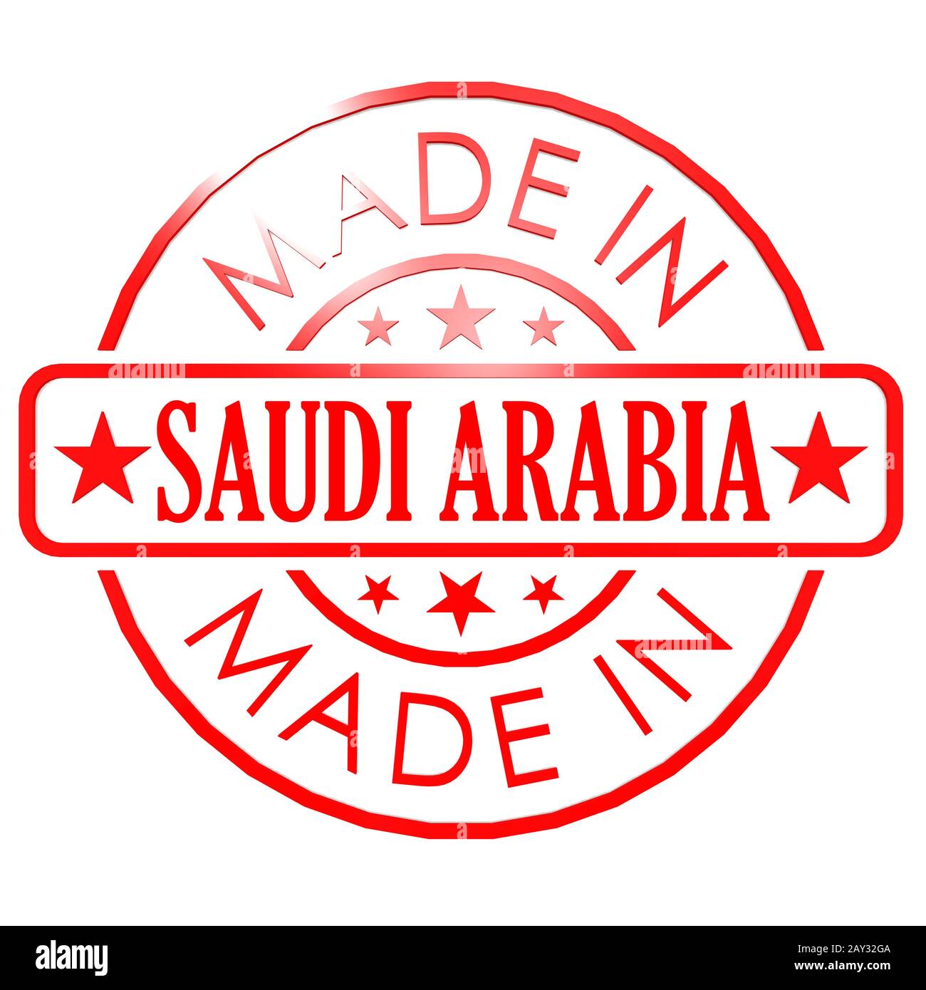 Made in Saudi Arabia red seal Stock Photo - Alamy