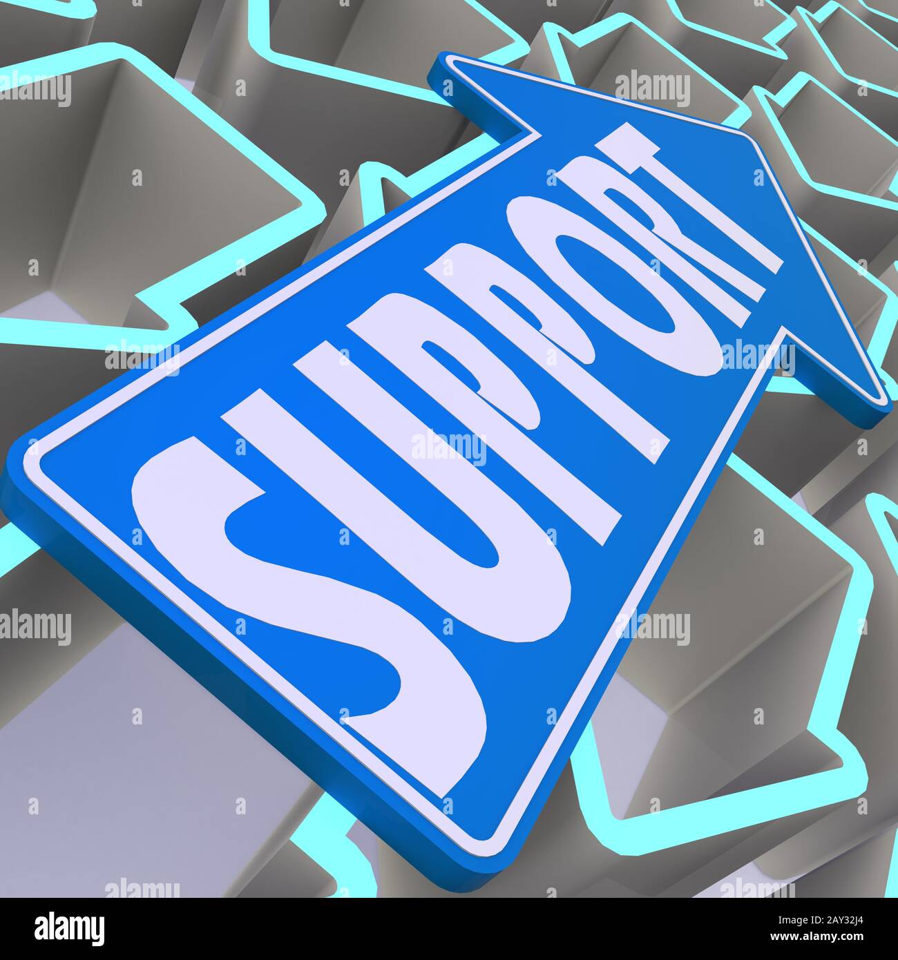 Support blue arrow Stock Photo - Alamy