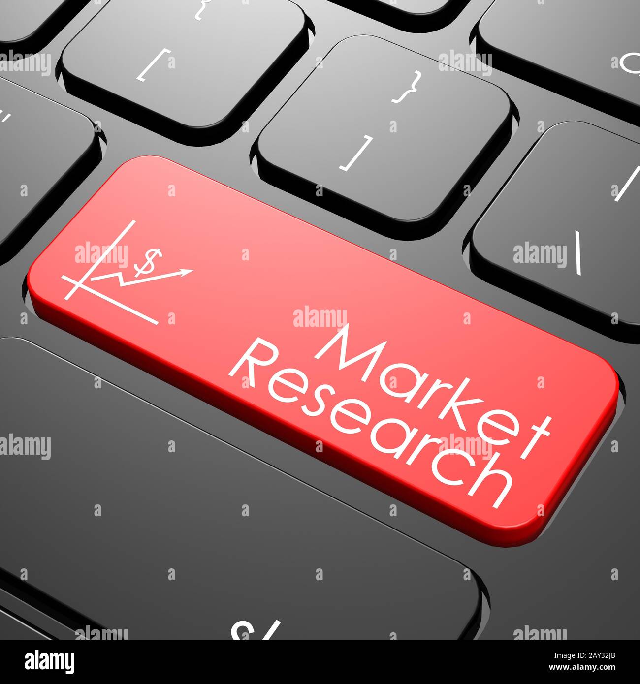 Market research keyboard Stock Photo - Alamy