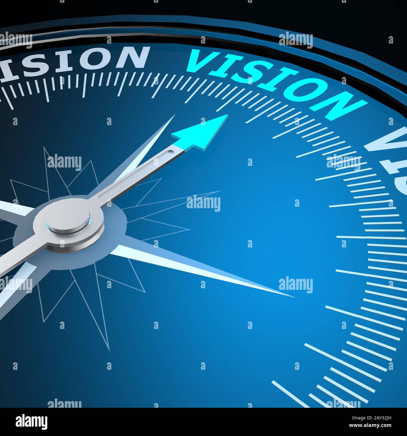 Vision word on compass Stock Photo - Alamy