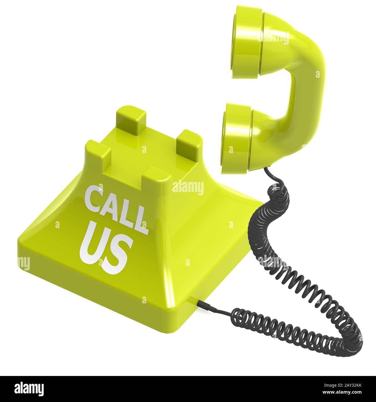 Call us green phone Stock Photo - Alamy