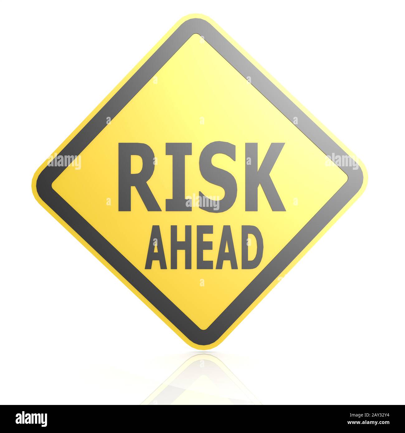 Risk ahead road sign Stock Photo - Alamy