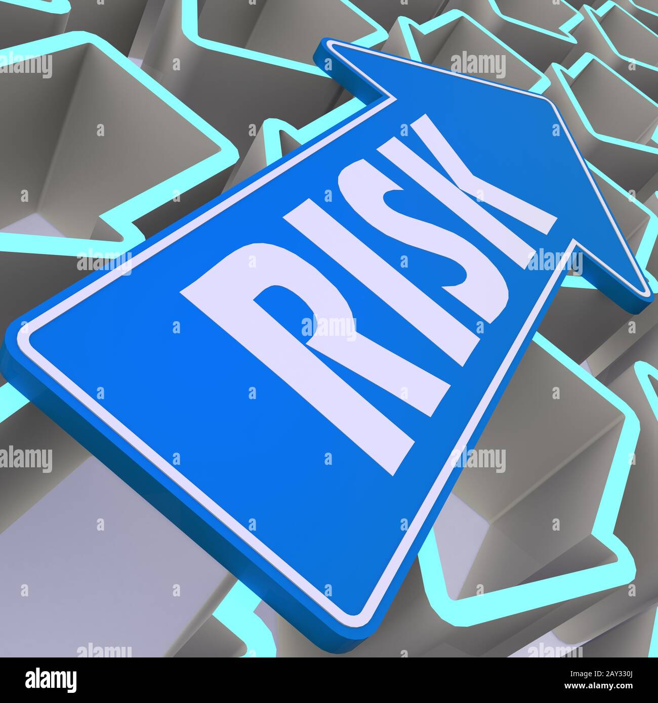 Risk blue arrow Stock Photo - Alamy