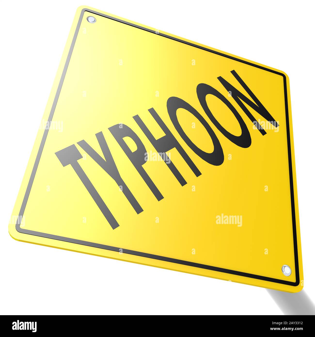 Road sign with typhoon Stock Photo - Alamy