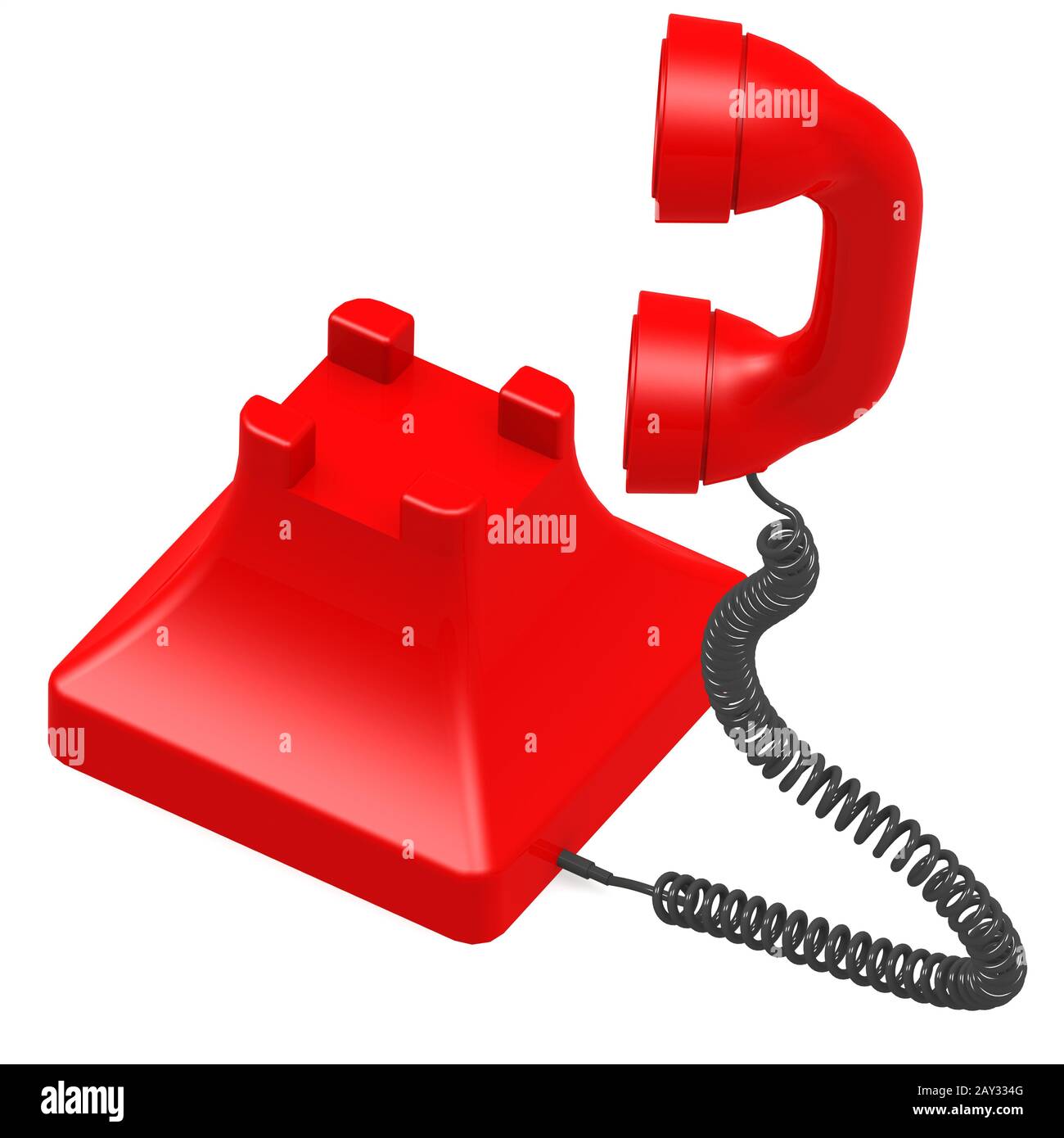 Red dial phone Stock Photo - Alamy