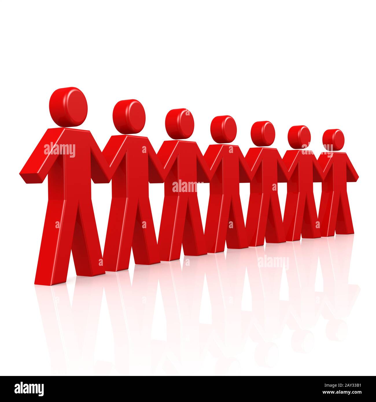 Red man in line Stock Photo - Alamy