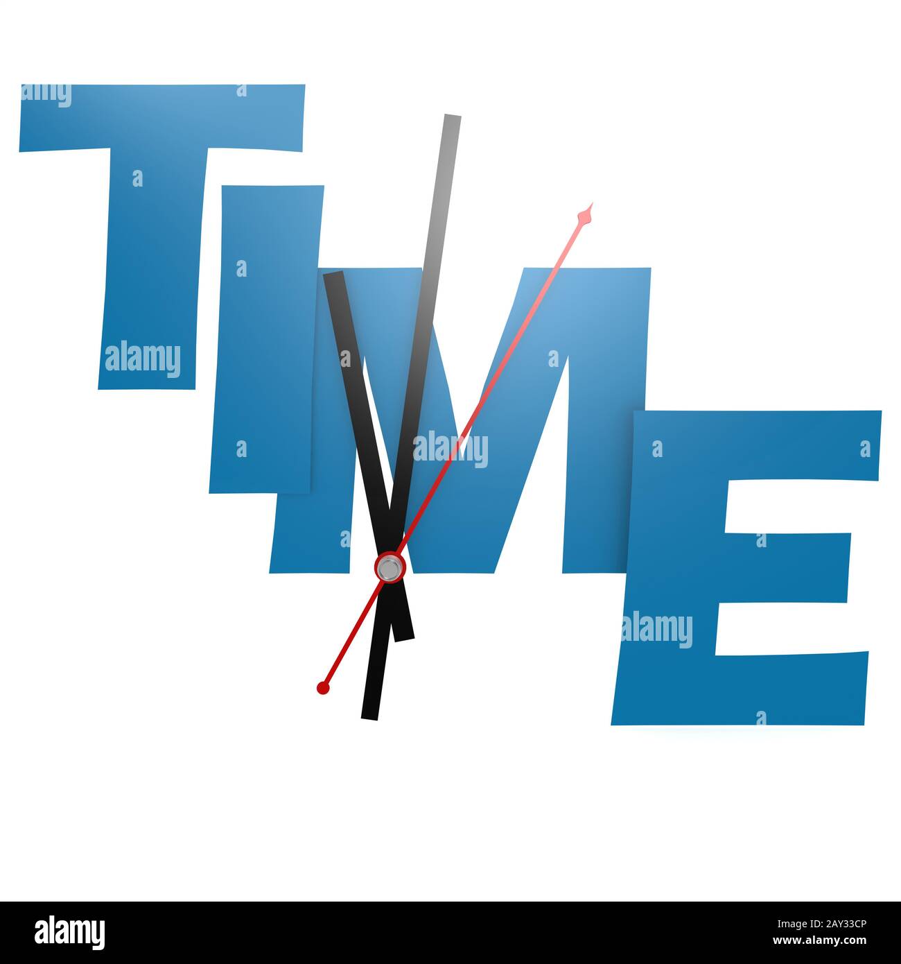 Time word with clock Stock Photo - Alamy