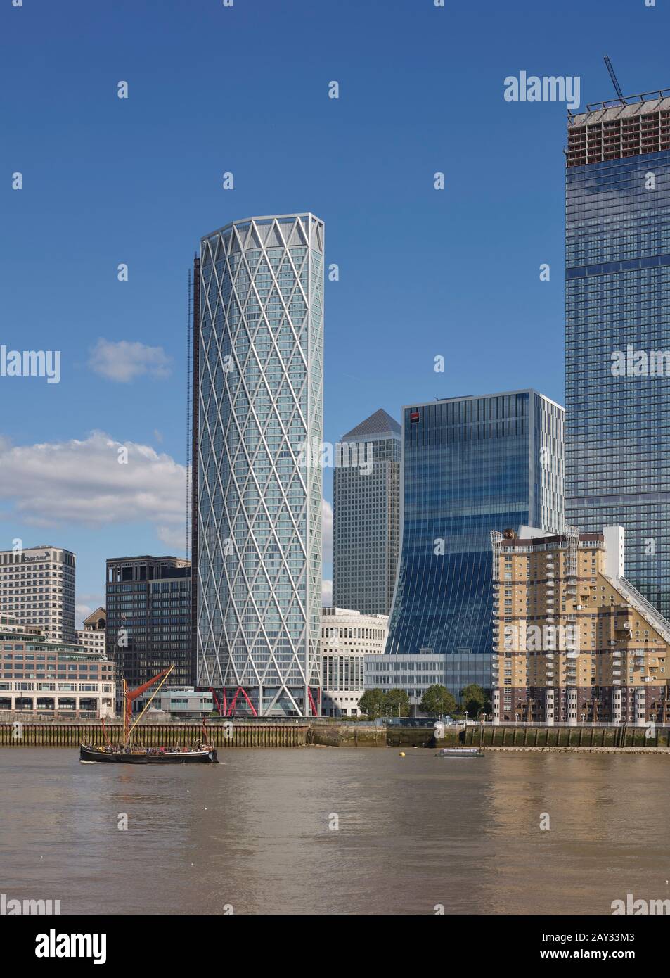 View across Thames from west. Newfoundland Tower, London, United ...