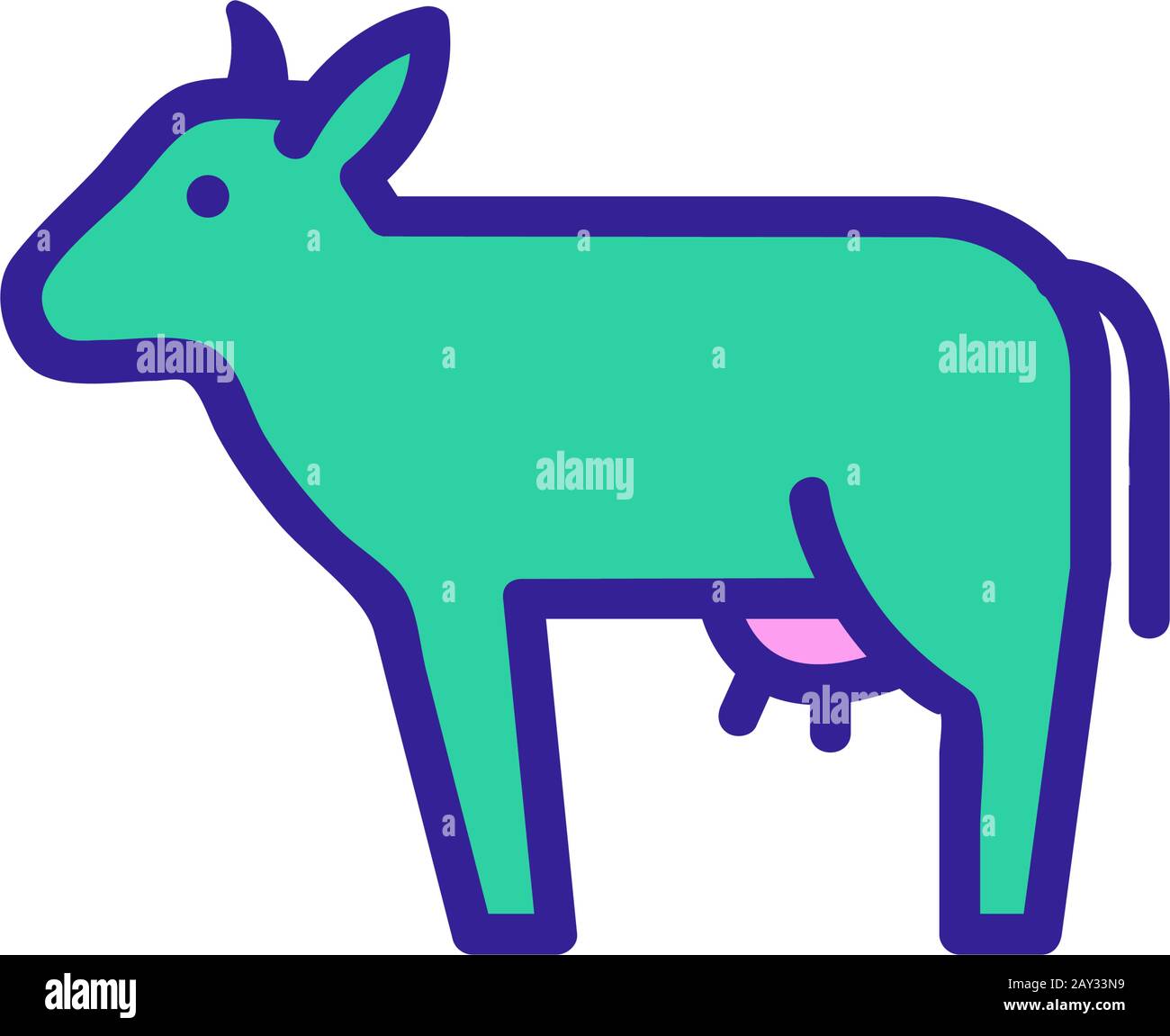 Cow icon vector. Isolated contour symbol illustration Stock Vector ...