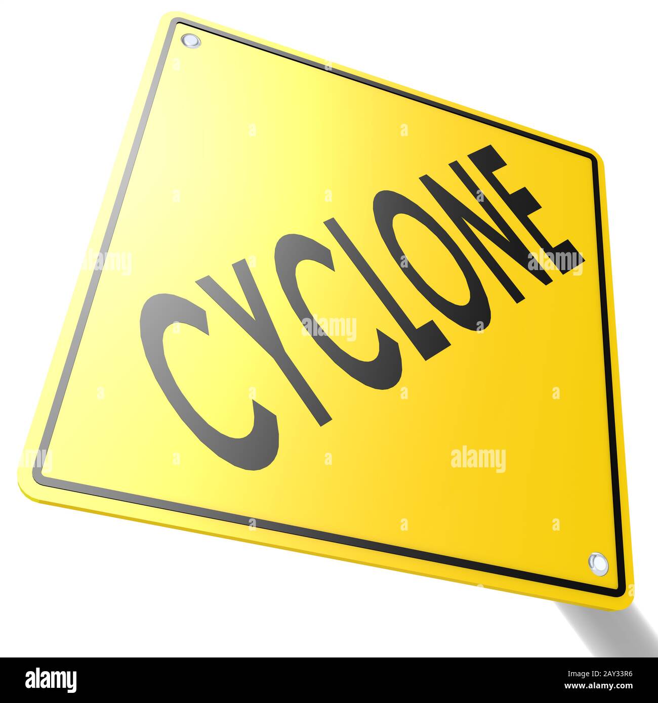 Road sign with cyclone Stock Photo - Alamy