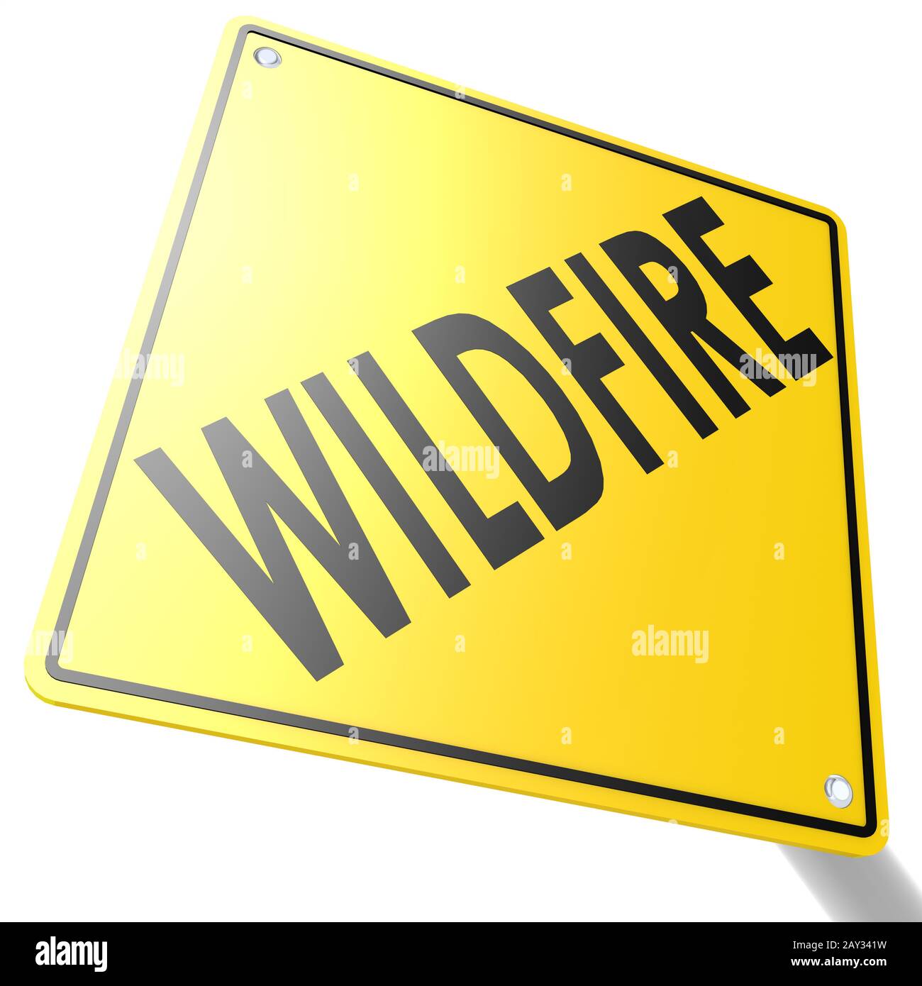 Road sign with wildfire Stock Photo - Alamy