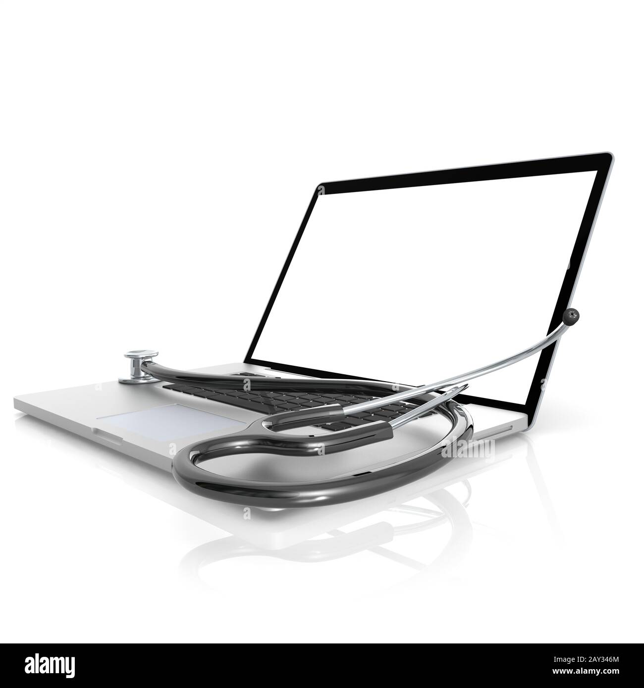 Stethoscope and laptop Stock Photo - Alamy