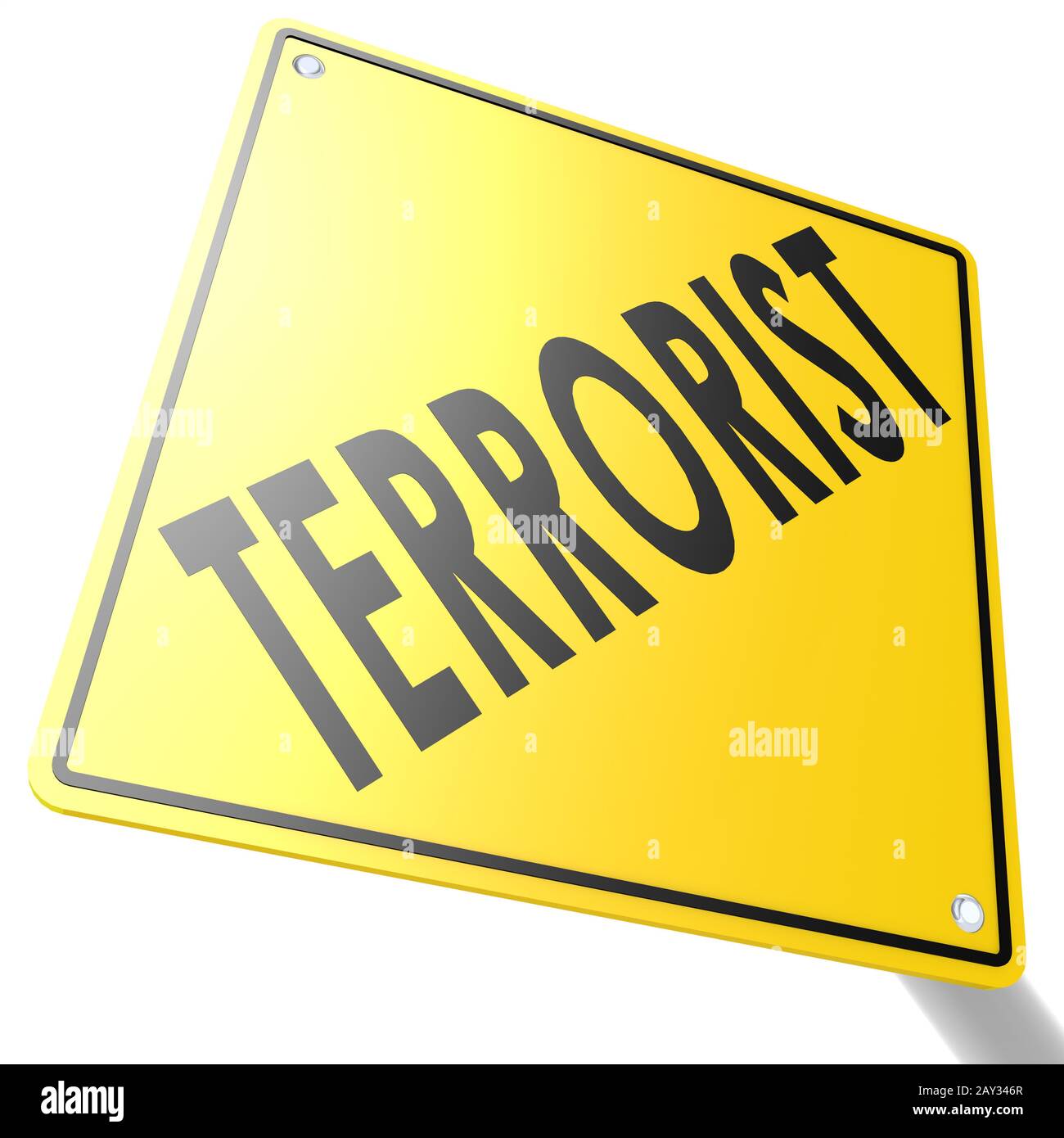 Road sign with terrorist Stock Photo - Alamy