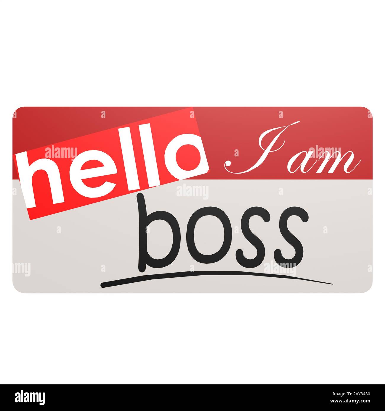 I am boss nametag Stock Photo - Alamy