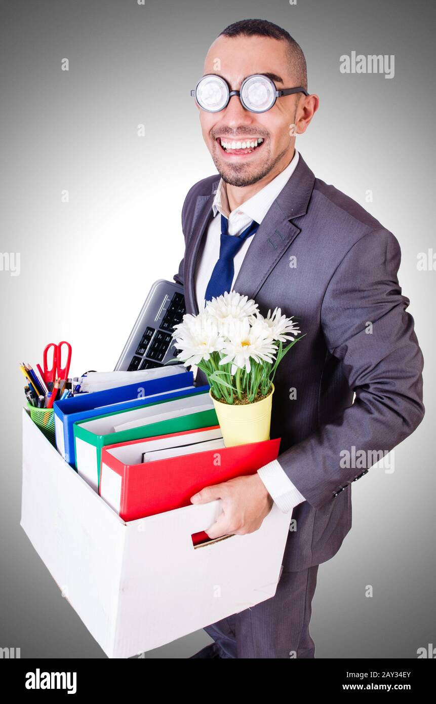 Office worker hold container hi-res stock photography and images - Alamy