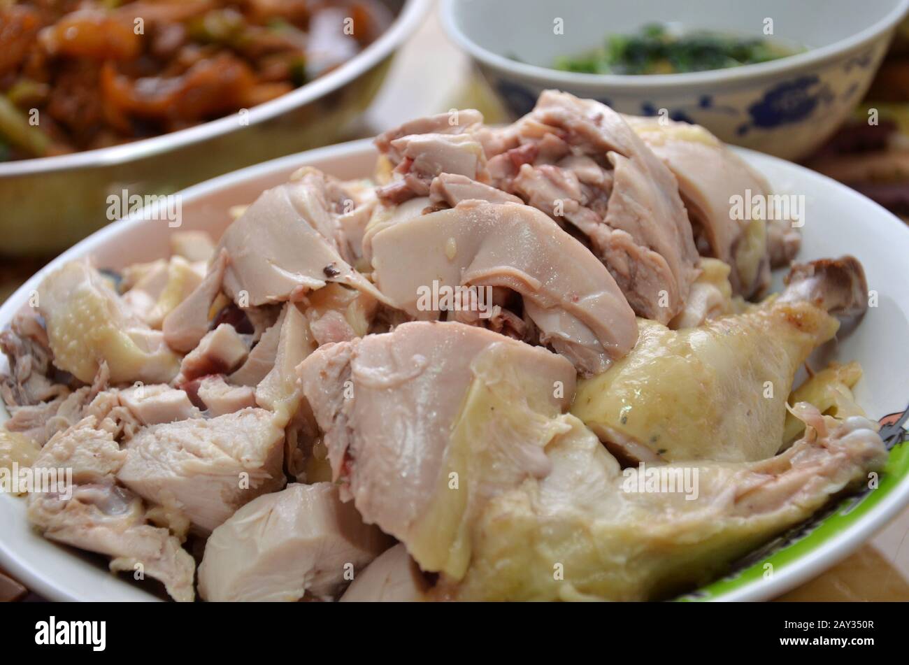 Chinese Style Steam Chicken Stock Photo - Alamy