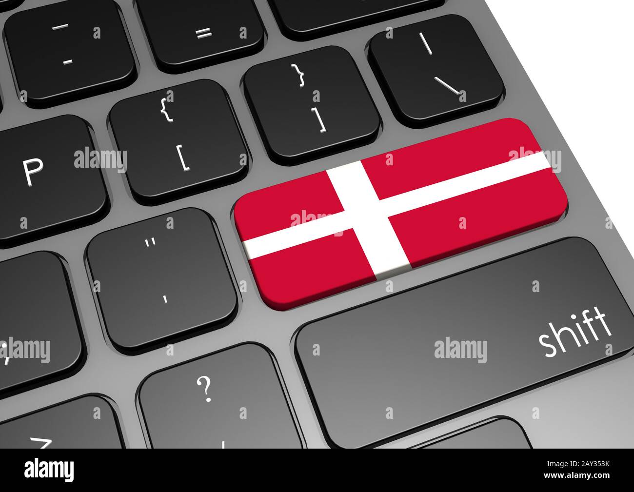 Denmark flag button hi-res stock photography and images - Alamy