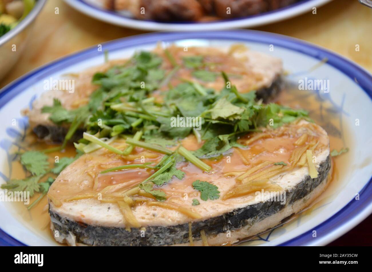 Mock fish made for vegetarian Stock Photo - Alamy
