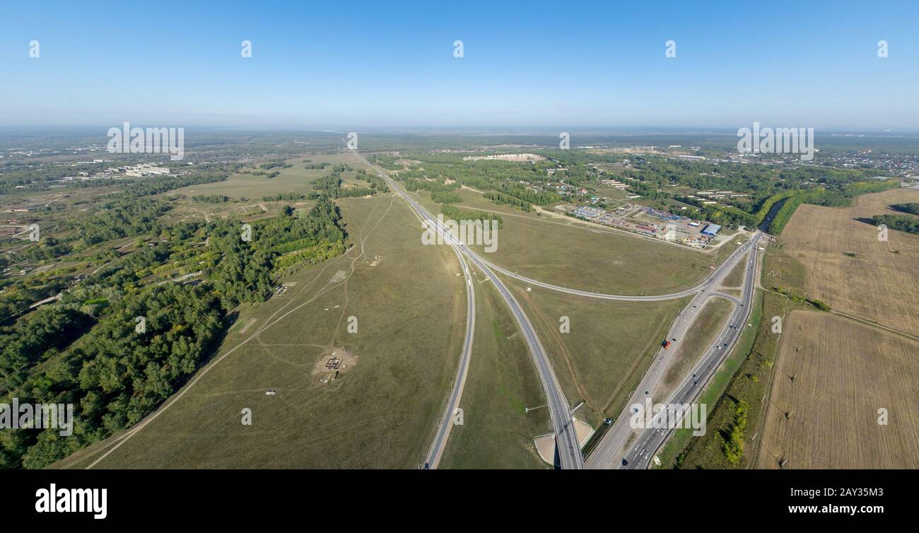 Aerial city view with crossroads buildings and parks Stock Photo - Alamy