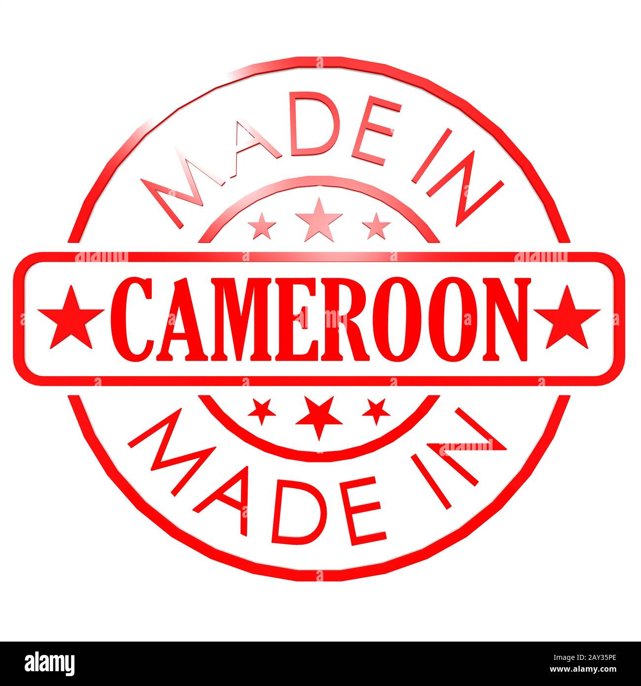 Made in Cameroon red seal Stock Photo - Alamy