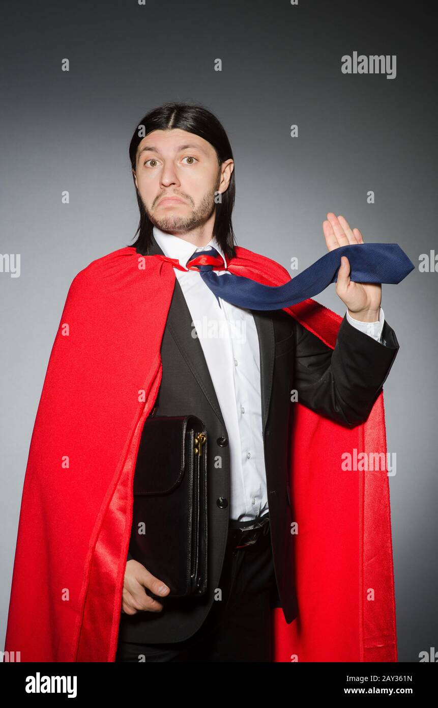 Man wearing red clothing in funny concept Stock Photo - Alamy