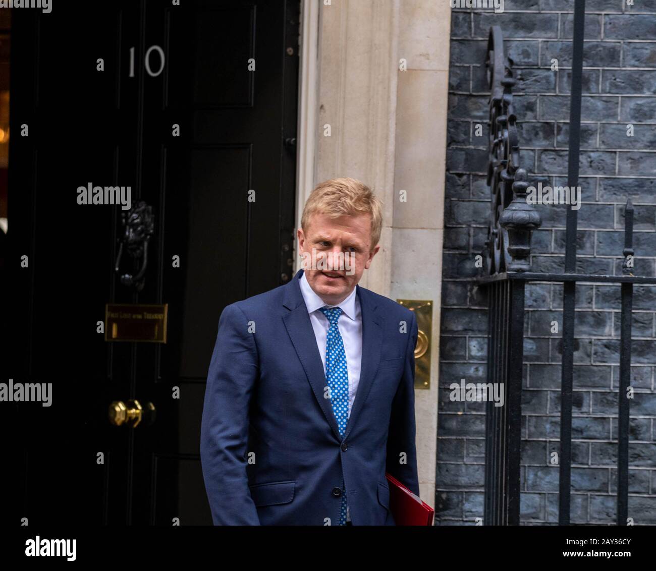 London, UK. 14th Feb, 2020. Oliver Dowden MP Culture Secretary leaves a ...