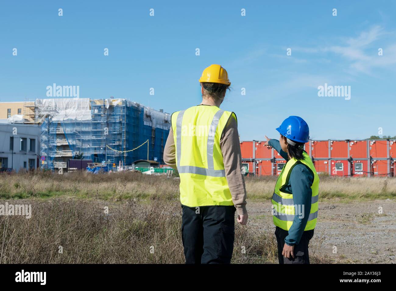 People on construction site Stock Photo - Alamy