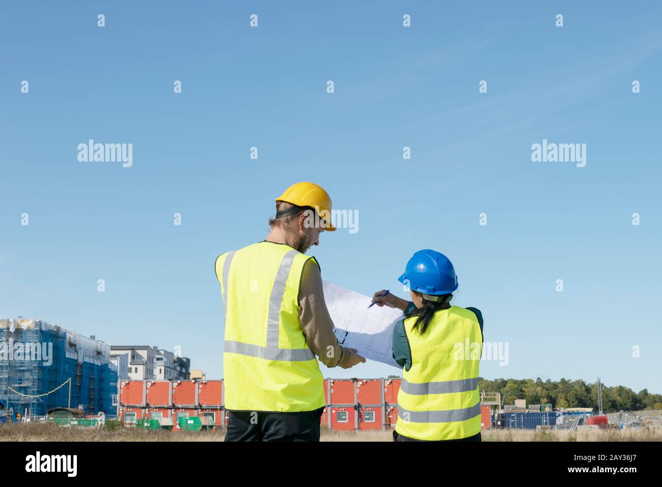 People on construction site Stock Photo - Alamy