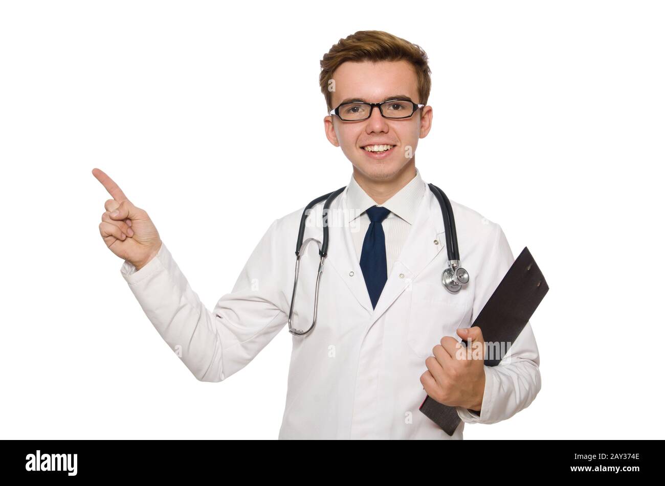 Funny doctor isolated on white Stock Photo - Alamy