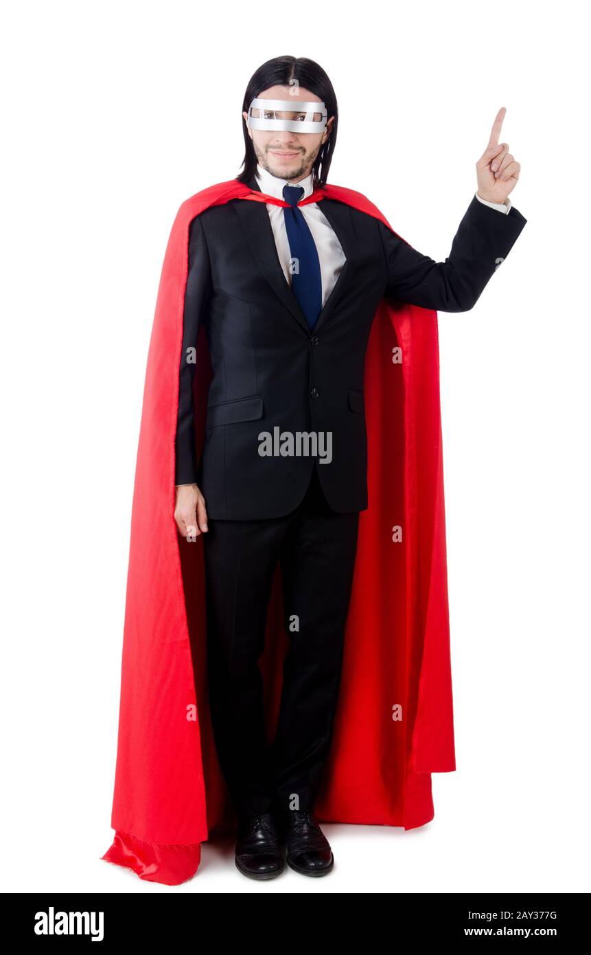 Man wearing red clothing in funny concept Stock Photo - Alamy