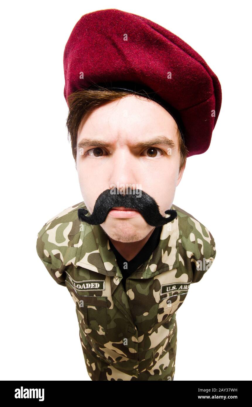 Funny soldier in military concept Stock Photo - Alamy