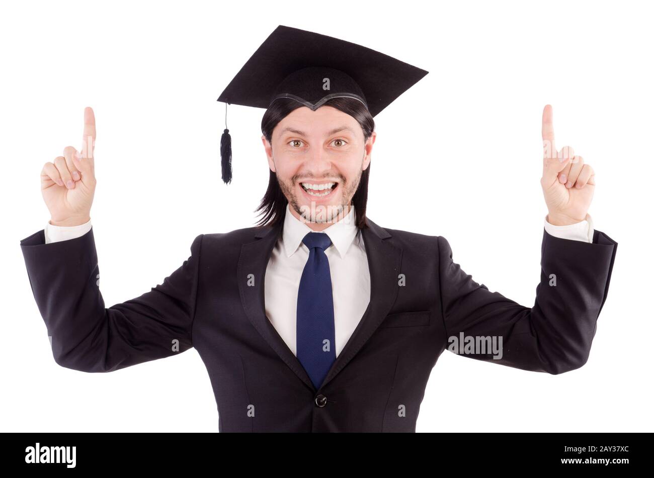Young student isolated on the white Stock Photo - Alamy