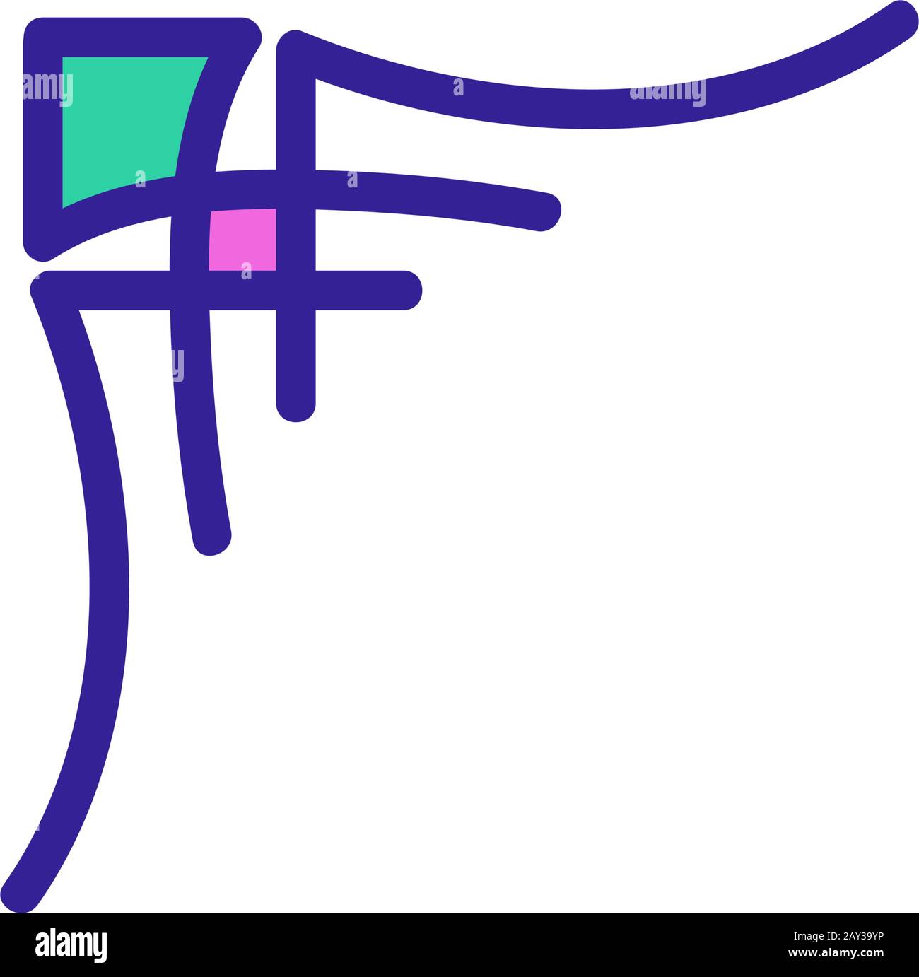 border corner frame is the vector icon. Isolated contour symbol ...