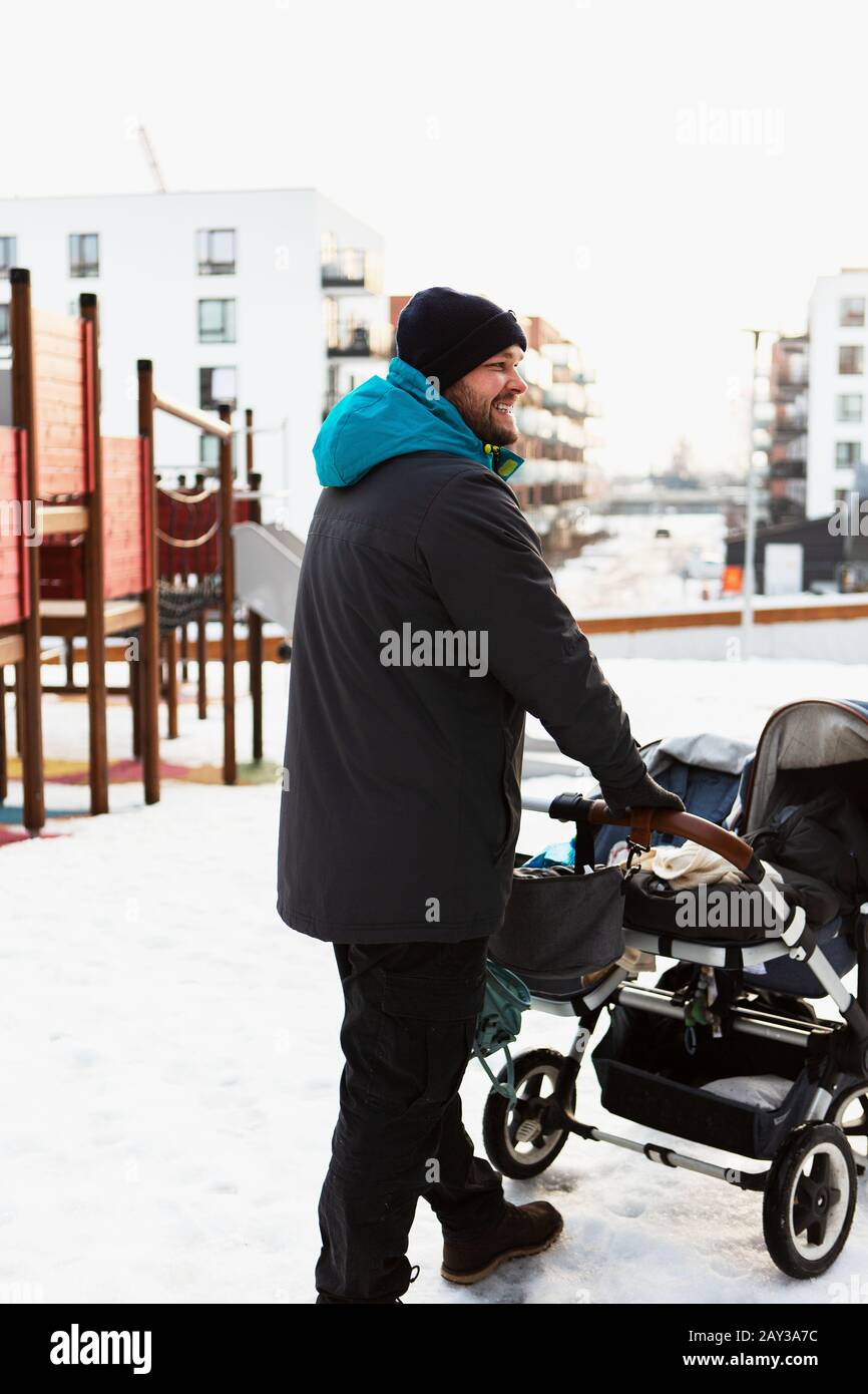 Father smiling pram hi-res stock photography and images - Alamy