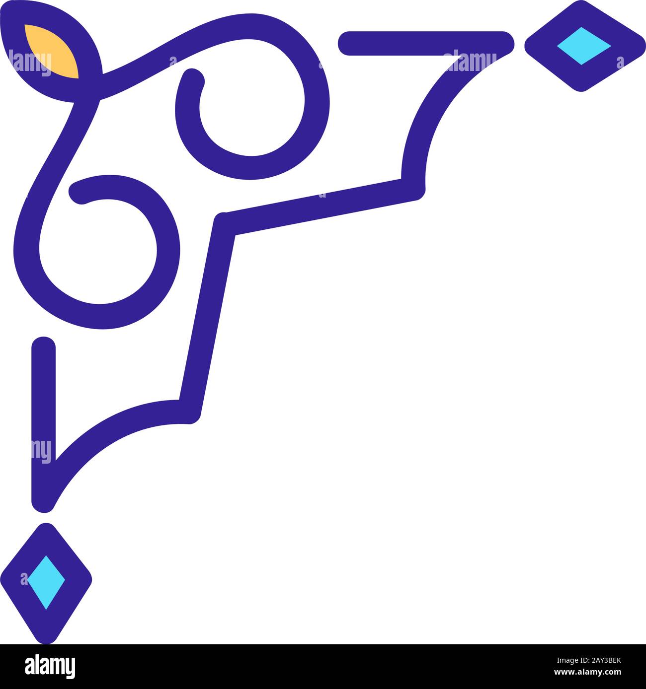 border corner frame is the vector icon. Isolated contour symbol ...