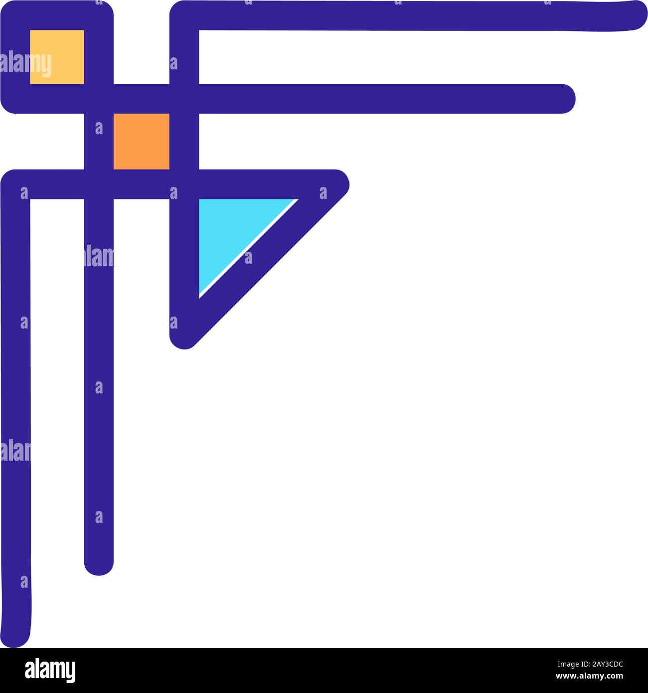 border corner frame is the vector icon. Isolated contour symbol ...