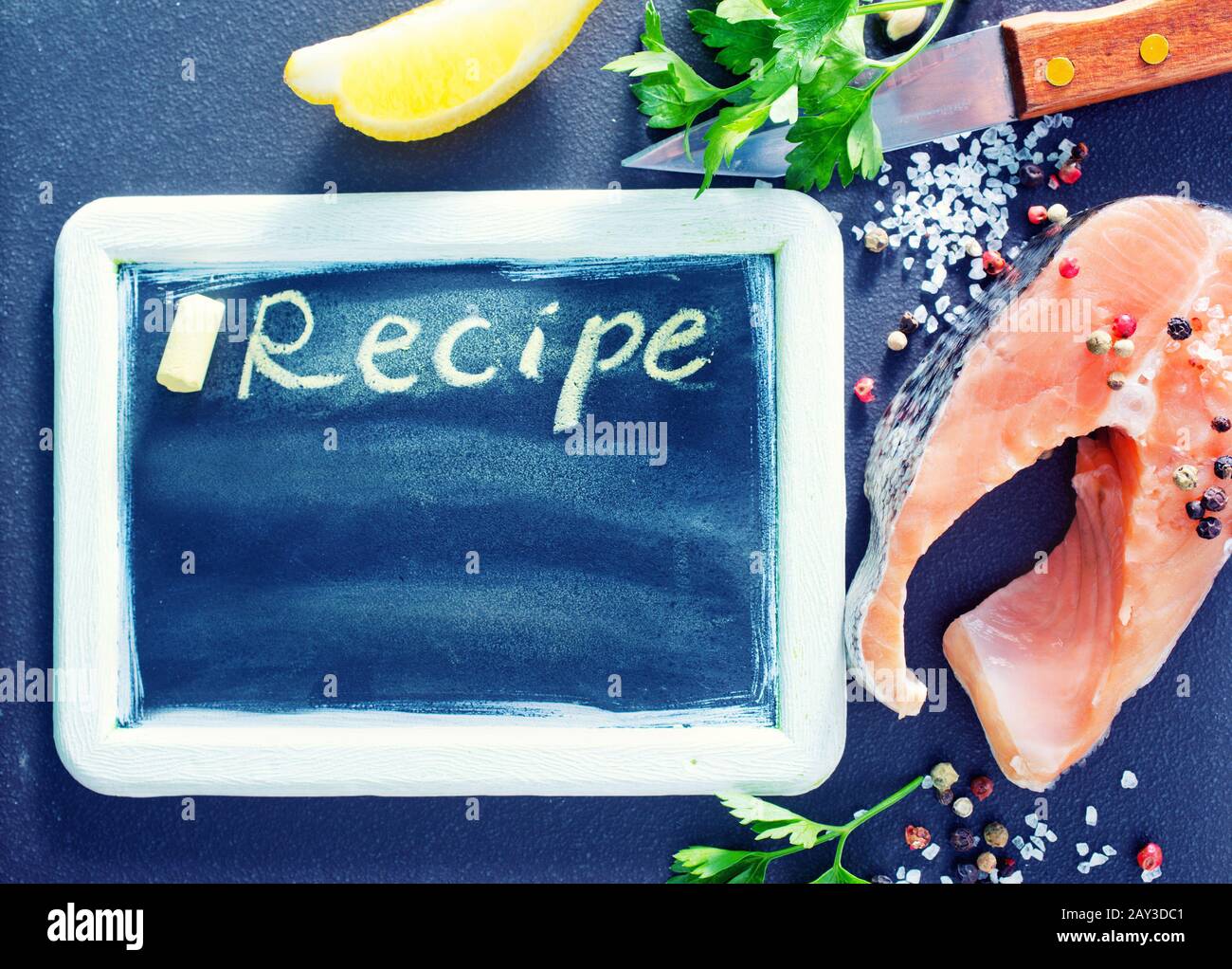 black board for recipe Stock Photo - Alamy