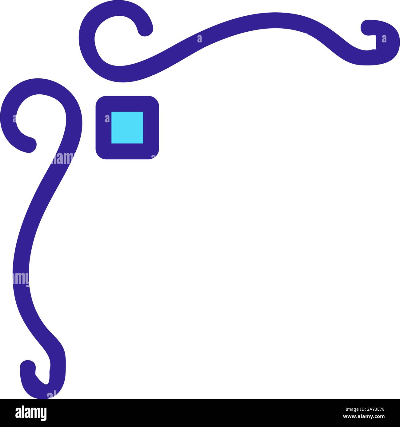 border corner frame is the vector icon. Isolated contour symbol ...