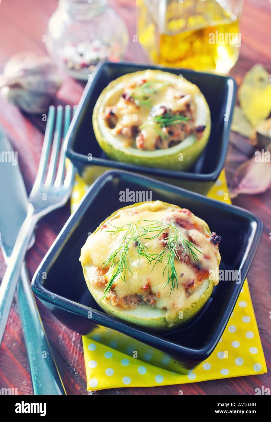 baked marrow with cheese Stock Photo - Alamy
