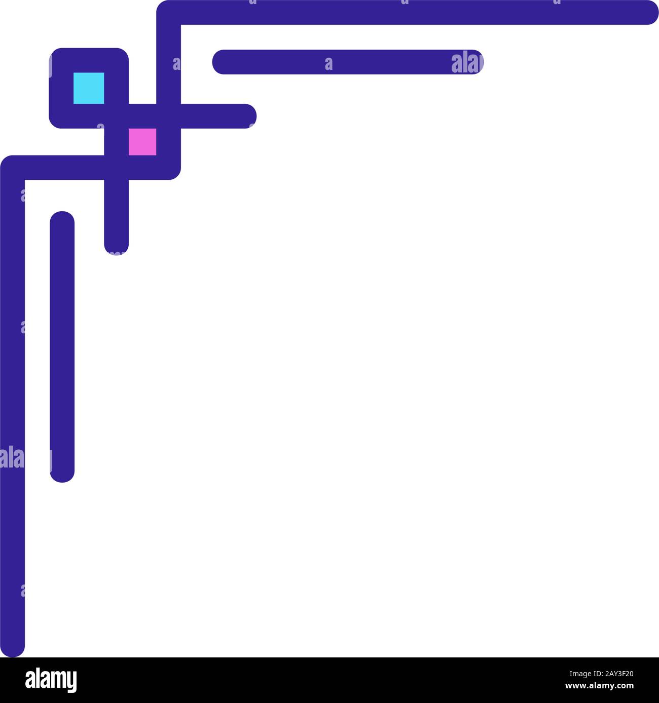 border corner frame is the vector icon. Isolated contour symbol ...