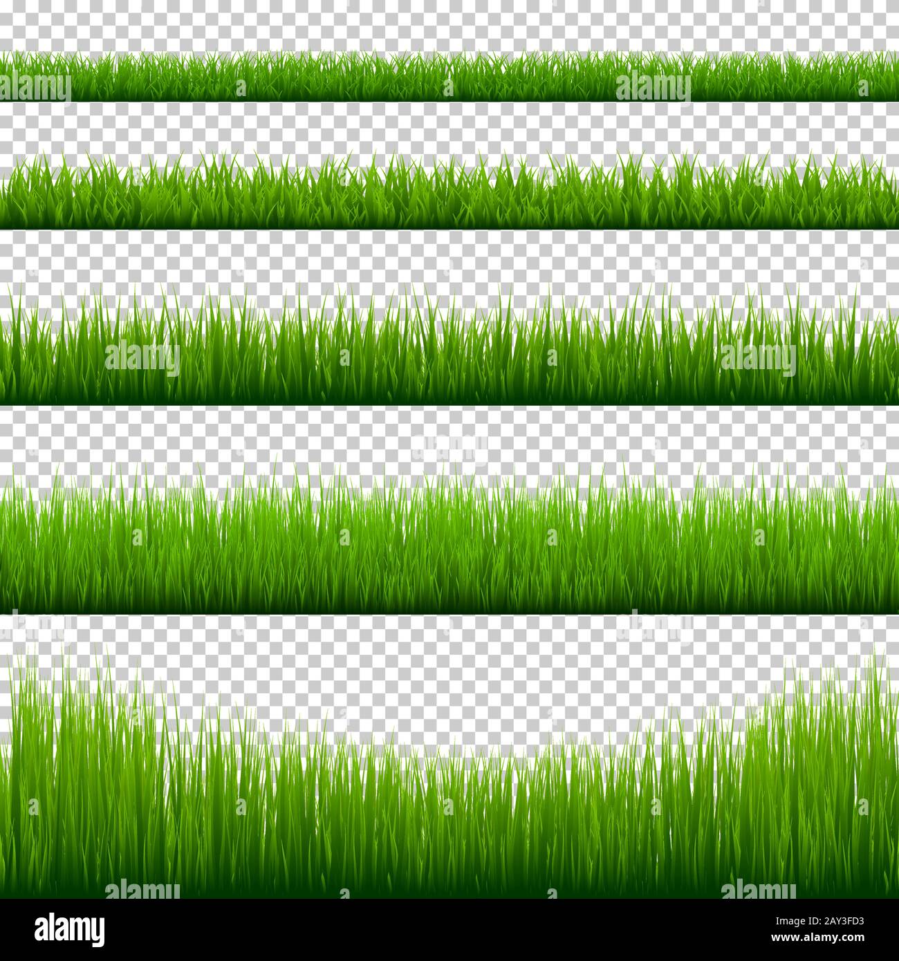 Grass borders collection. Green meadow nature background. Easter card ...